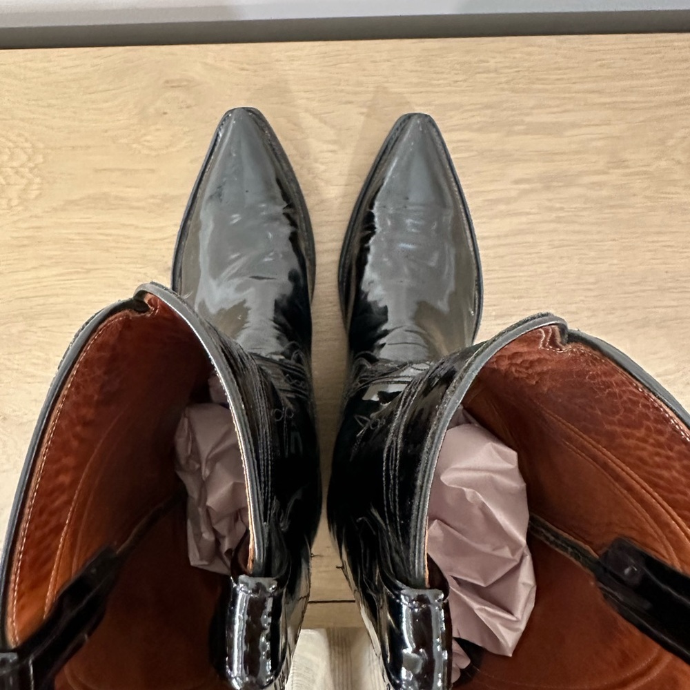 Rios Of Mercedes Black Patent Leather Boots Size 10.5 - Gem